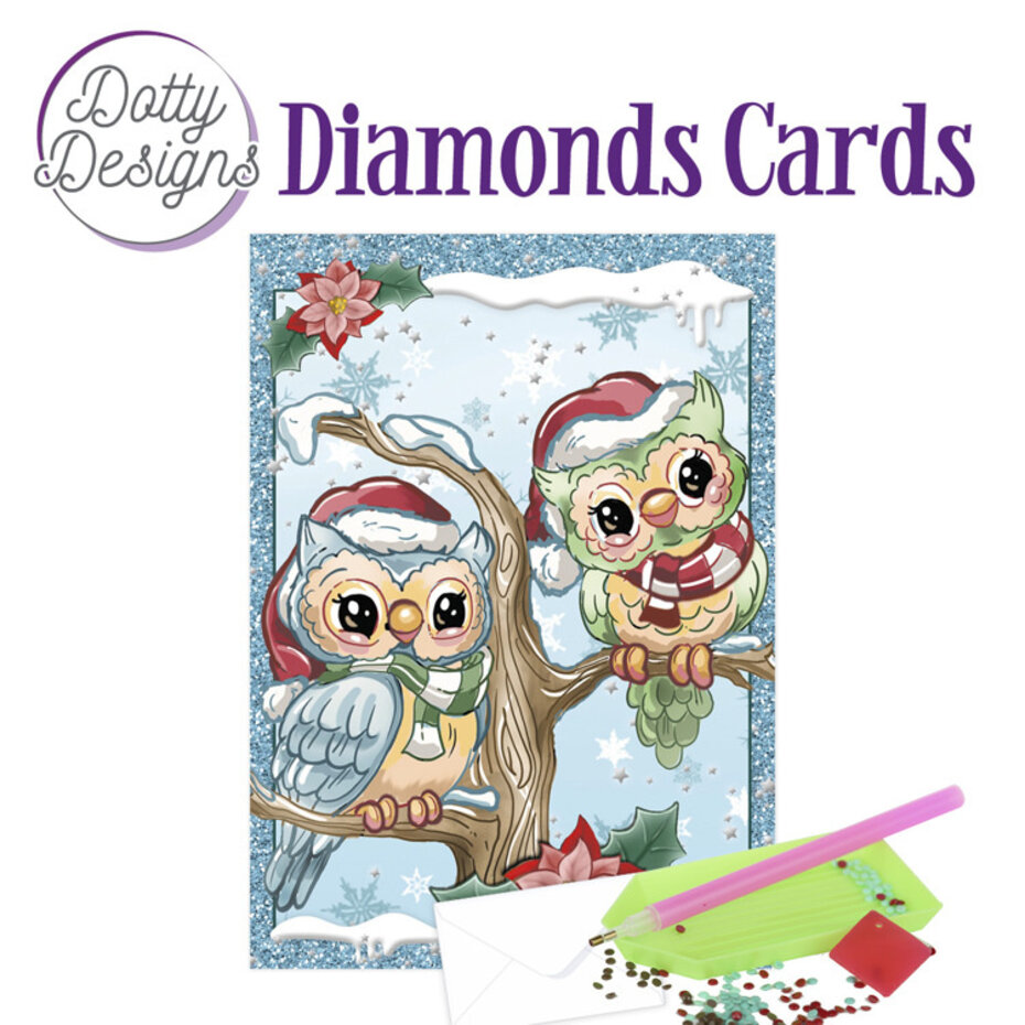 Find It Trading Diamond Cards Set Christmas Owls (DDDC1046) - Paperpads.nl
