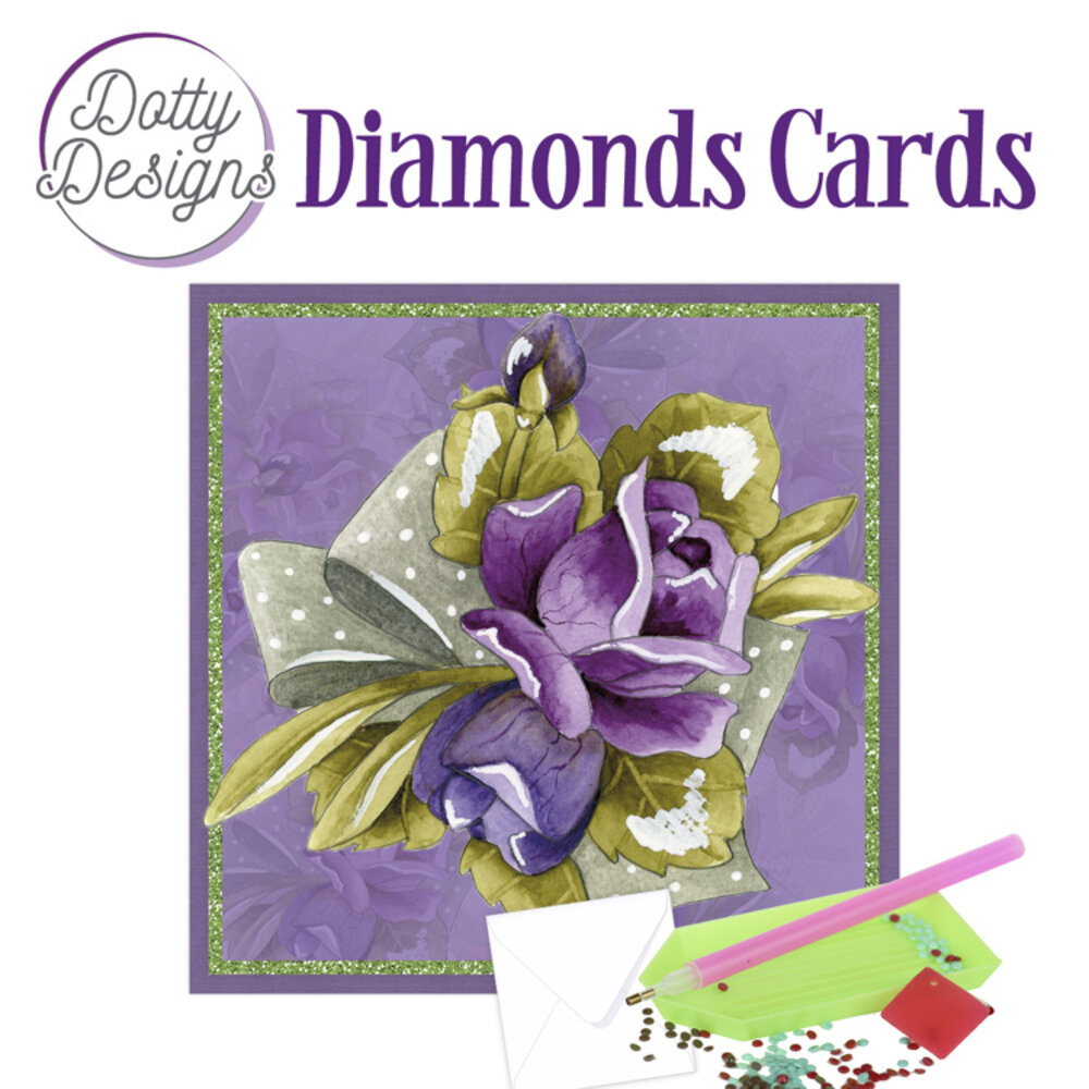 Find It Trading Diamond Cards Set Purple Roses (DDDC1103) - Paperpads.nl