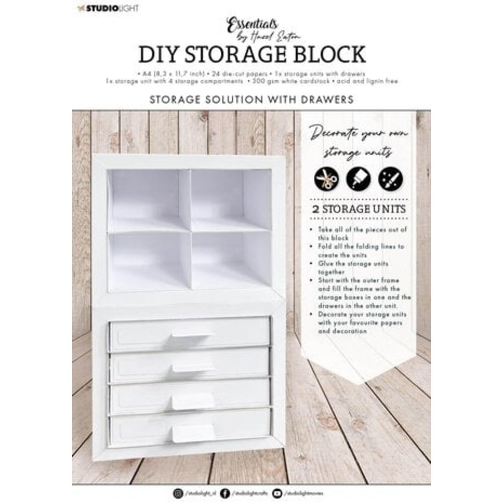 Studio Light Essentials DIY Storage Block Drawer Units (HE-ES-DCB58 ...