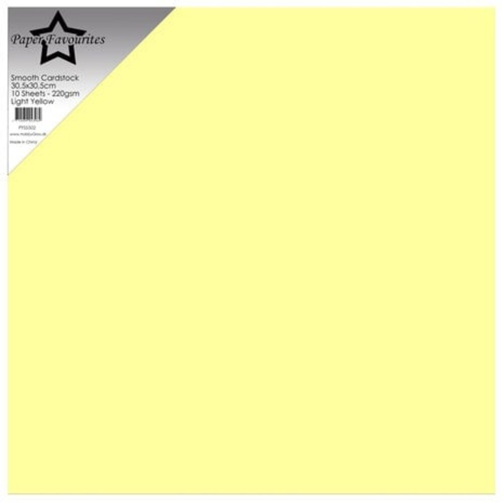 Paper Favourites Light Yellow 12x12 Inch Smooth Cardstock (PFSS502 ...