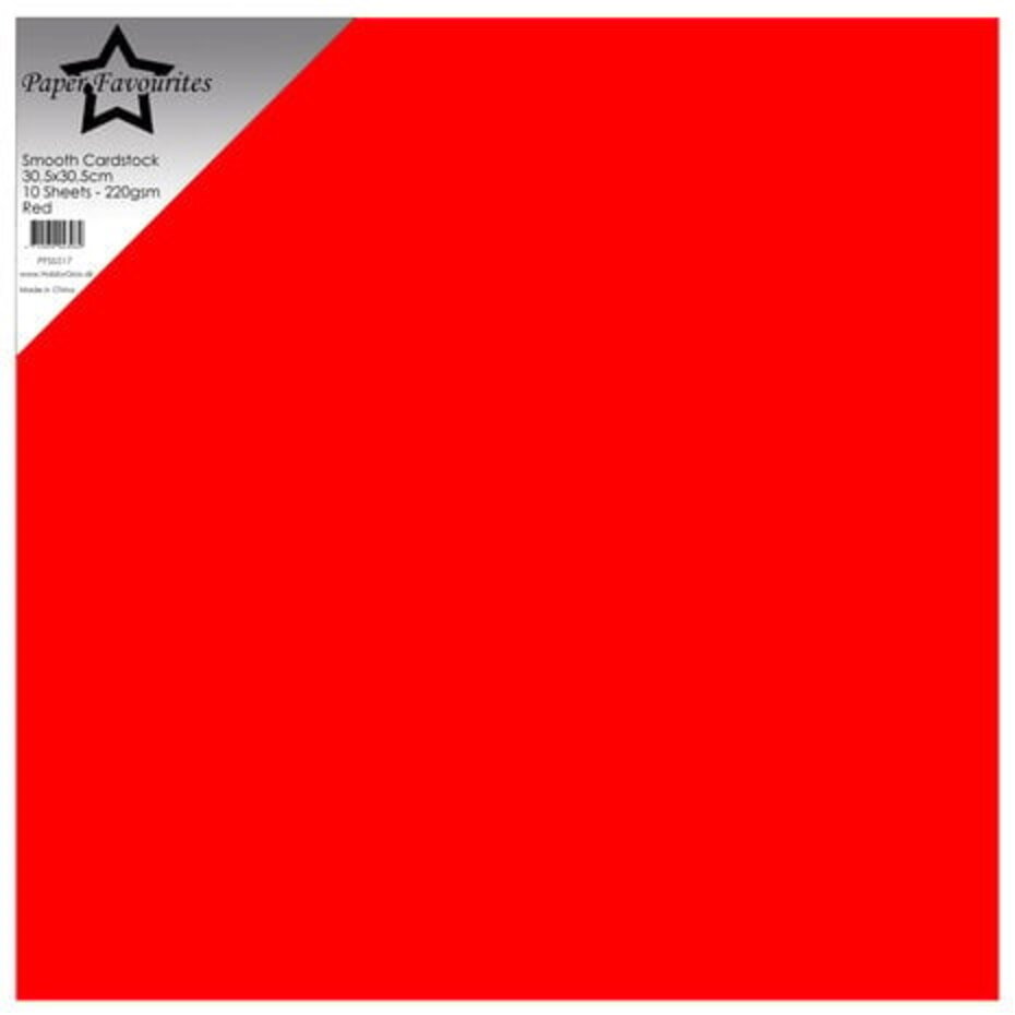 Paper Favourites Red 12x12 Inch Smooth Cardstock (PFSS517) - Paperpads.nl