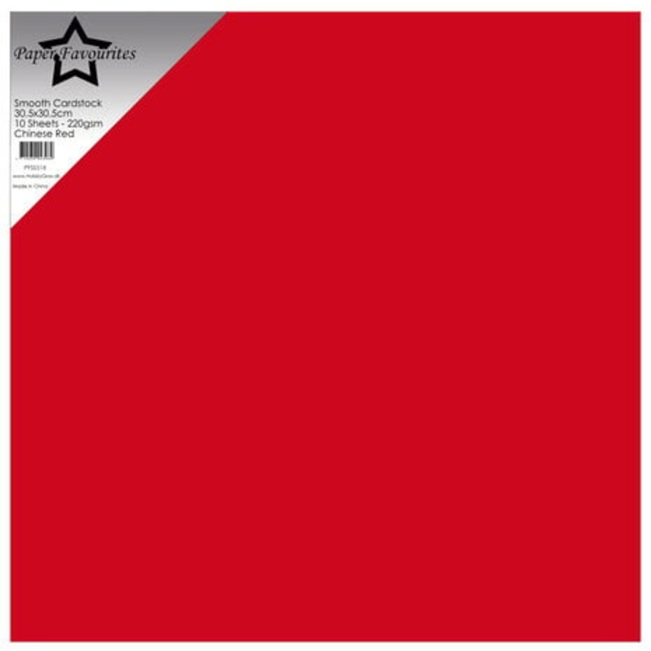 Paper Favourites Chinese Red 12x12 Inch Smooth Cardstock (PFSS518 ...