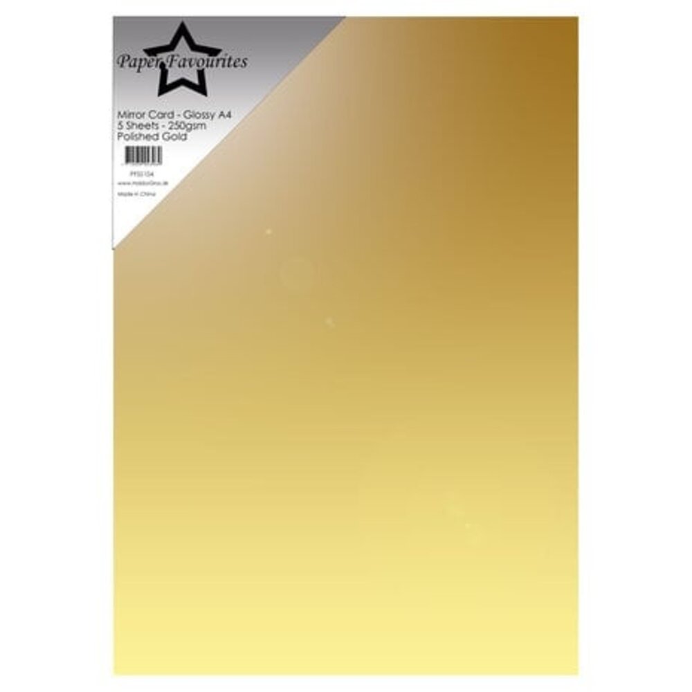 Paper Favourites Polished Gold A4 Mirror Card Glossy 250gsm (PFSS104 ...