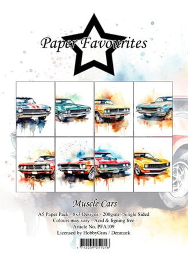 Paper Favourites Muscle Cars A5 Paper Pack (PFA109) - Paperpads.nl