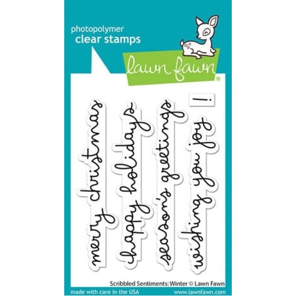 Lawn Fawn Scribbled Sentiments Winter Clear Stamps (LF3279) - Paperpads.nl