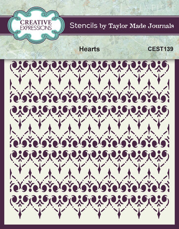 Creative Expressions Hearts 6x6 Inch Stencil (CEST139) - Paperpads.nl