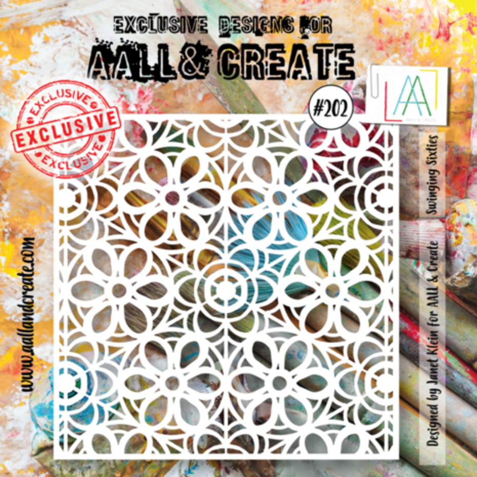 AALL and Create Masking Stencil 6x6 Inch Swinging Sixties (AALL-PC-202 ...