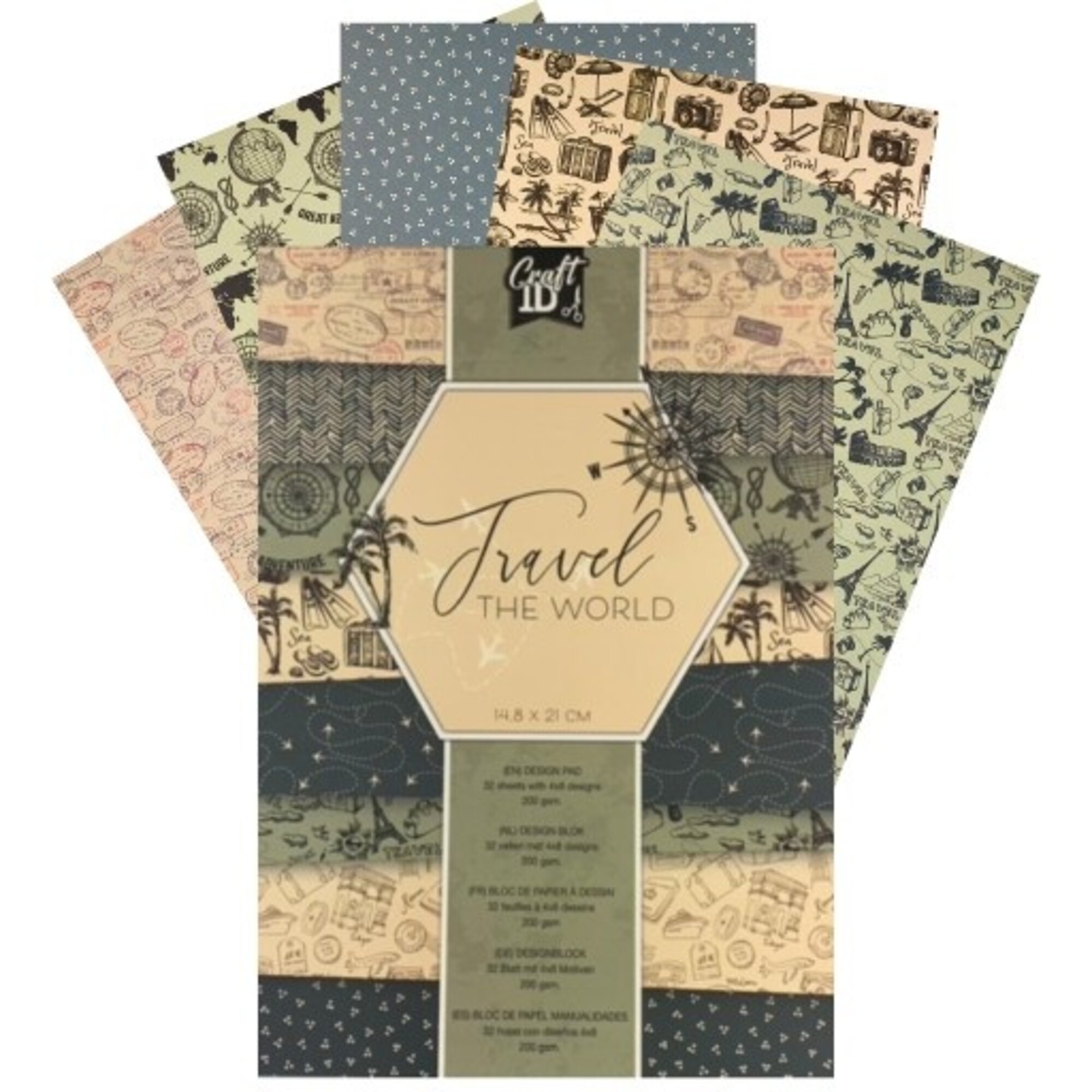 Craft ID Travel the World A5 Designpad (CR4022/GE) - Paperpads.nl