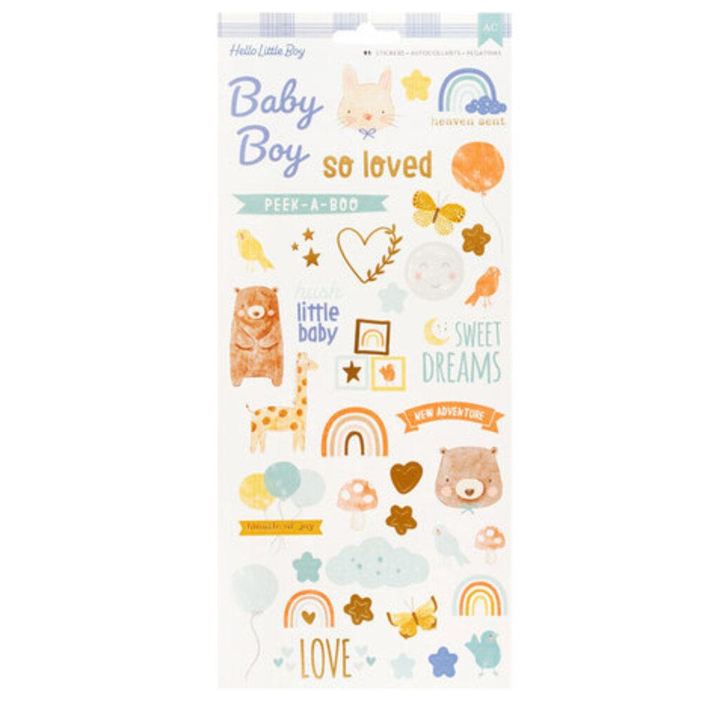 American Crafts Hello Little Boy 6x12 Inch Stickers (34030014 ...