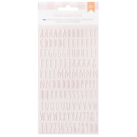 American Crafts Hello Little Girl Puffy Stickers Alpha (34030041 ...