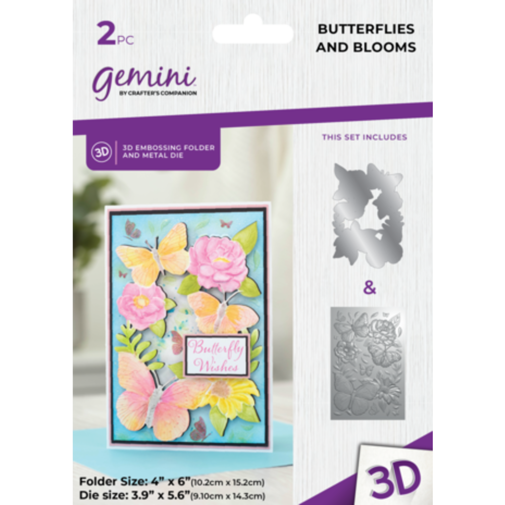 Gemini Butterflies and Blooms 3D Embossing Folder & Die (GEM-3DEF4-MD ...