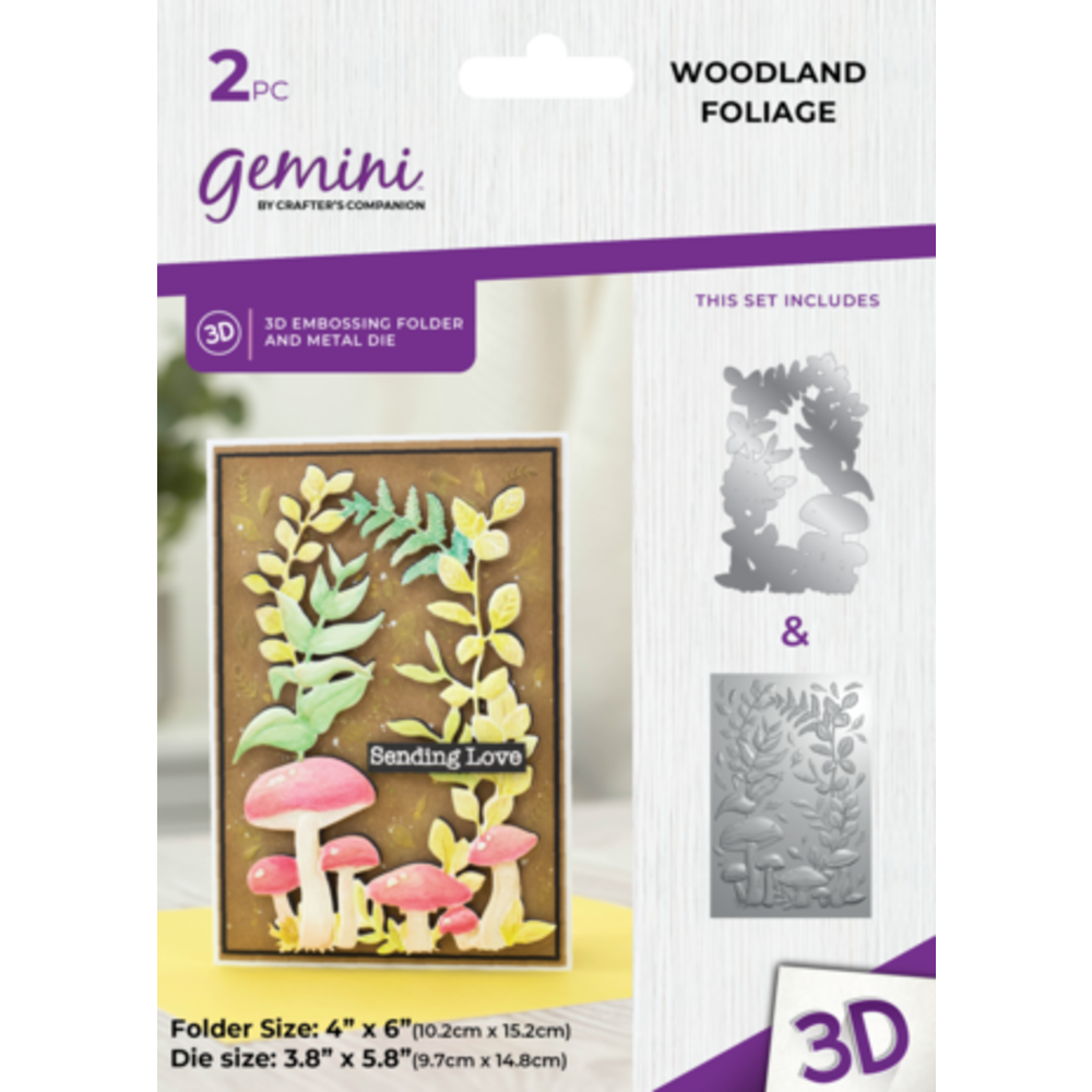 Gemini Woodland Foliage 3D Embossing Folder & Die (GEM-3DEF4-MD-WOFO ...