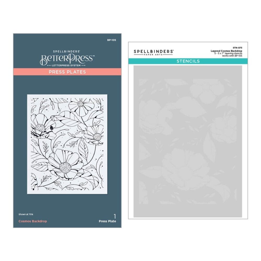 Spellbinders Pressed Posies Cosmos Backdrop Bundle (BD-0822) - Paperpads.nl
