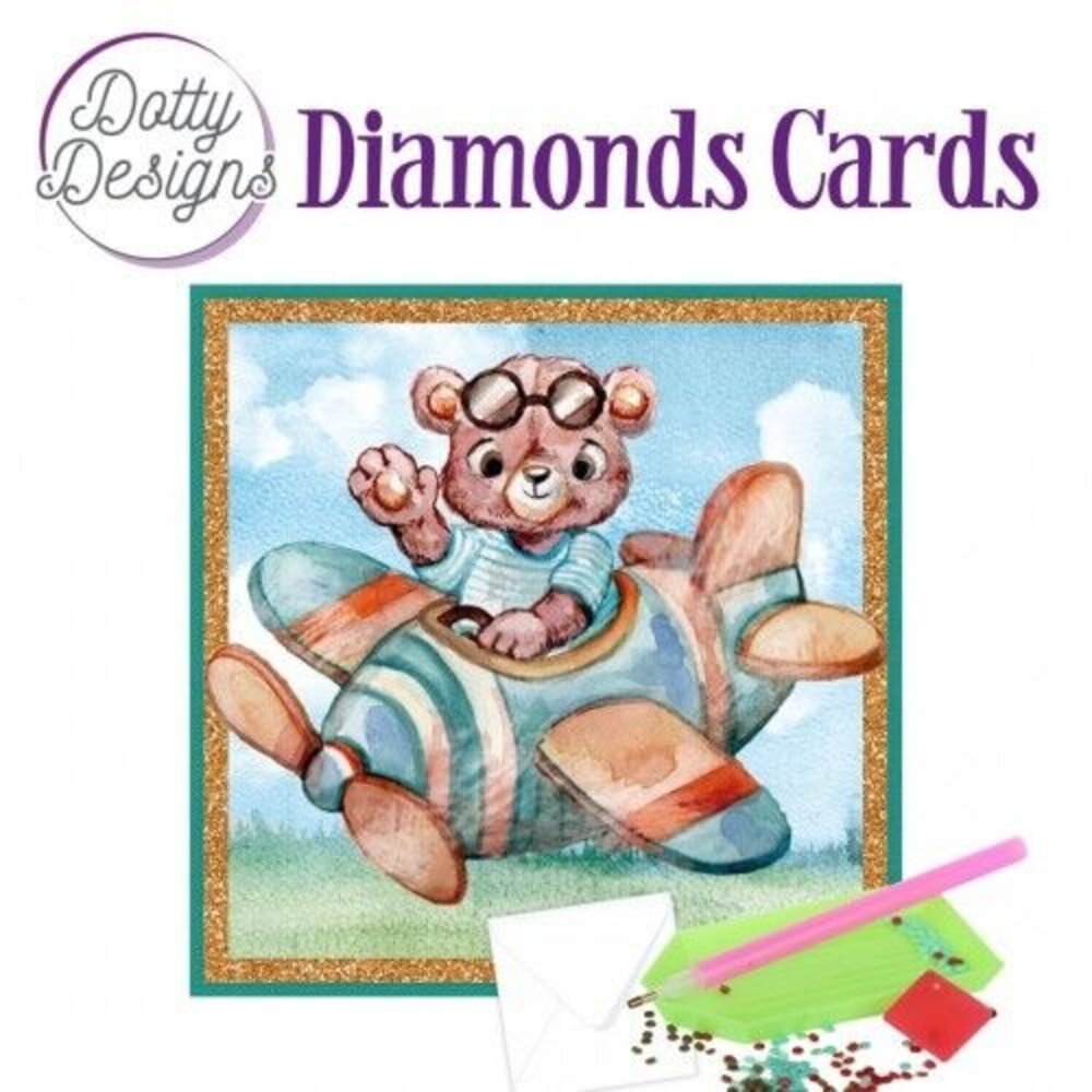 Find It Trading Diamond Cards Set Teddybear in Airplane (DDDC1167 ...