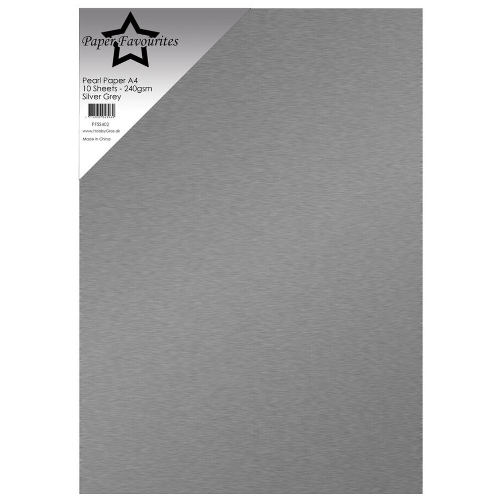 Paper Favourites Silver Grey A4 Pearl Paper 240gsm (PFSS402) - Paperpads.nl