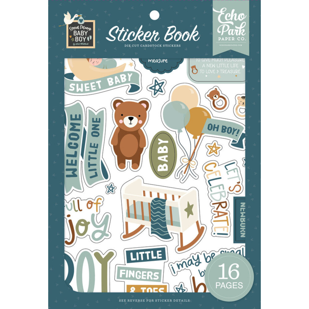 Echo Park Special Delivery Baby Boy Sticker Book (SDB353029) - Paperpads.nl