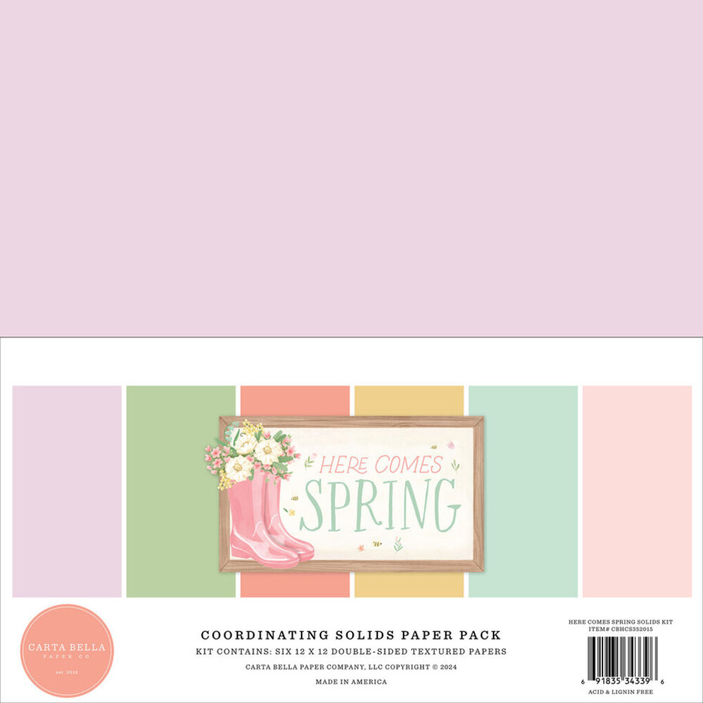 Carta Bella Here Comes Spring 12x12 Inch Coordinating Solids Paper Pac ...
