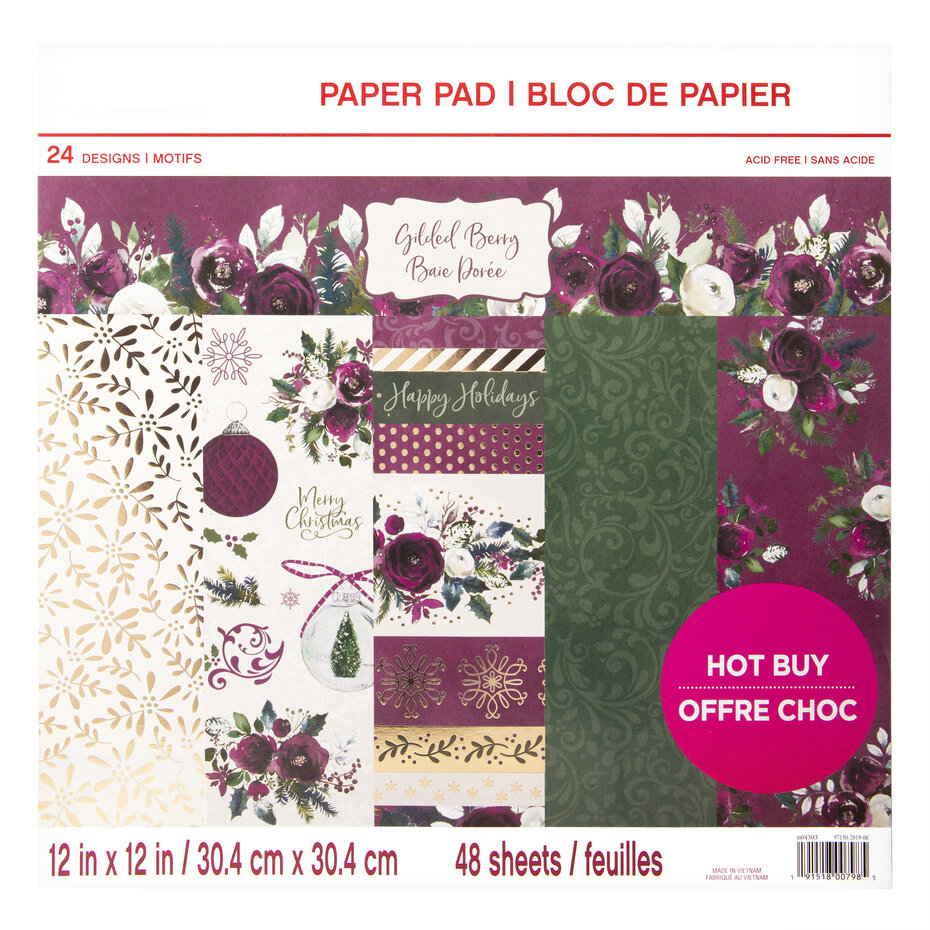 Craft Smith Gilded Berry 12x12 Inch Paper Pad (MSE4853) - Paperpads.nl