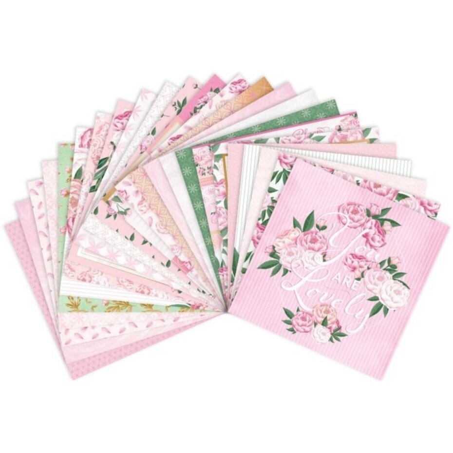 Craft Smith Plush Peonies 12x12 Inch Paper Pad (MSE6825) - Paperpads.nl