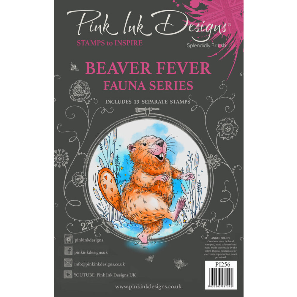 Pink Ink Designs Fauna Series Beaver Fever A5 Clear Stamps (PI256 ...