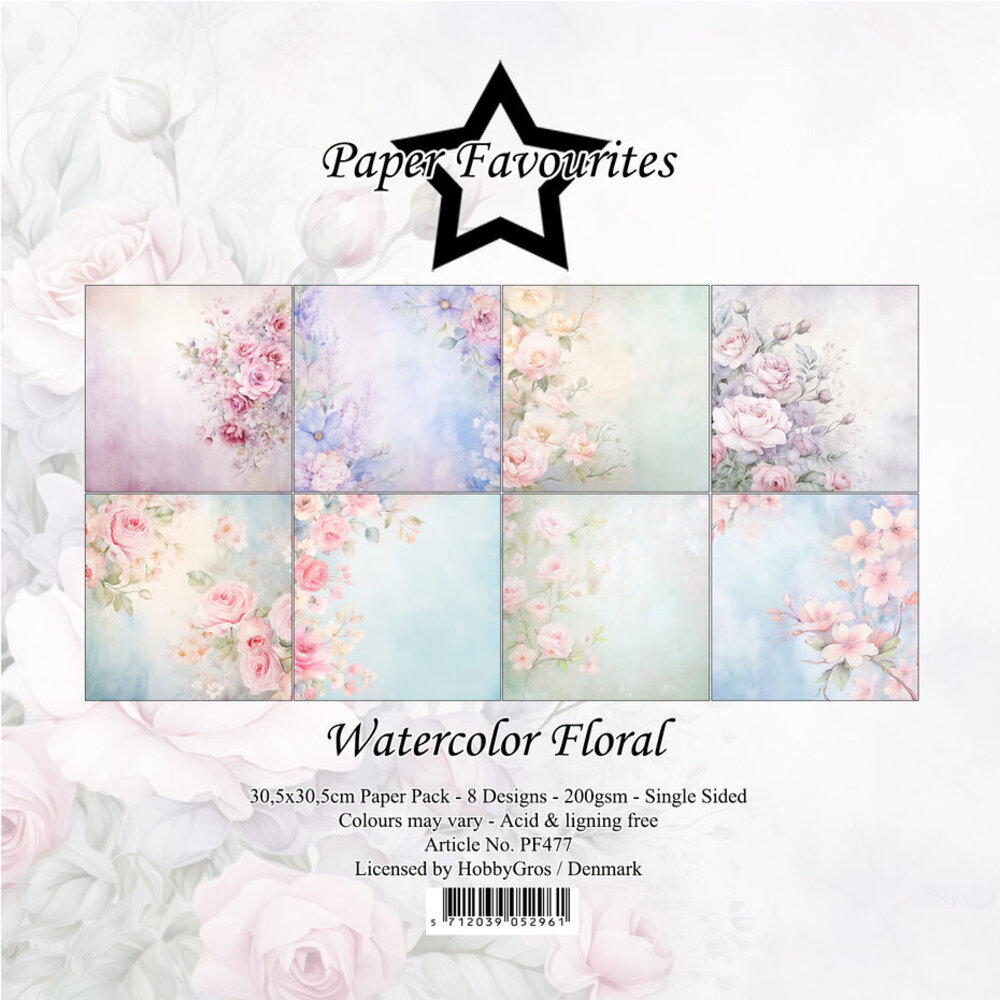 Paper Favourites Watercolor Floral 12x12 Inch Paper Pack (PF477 ...