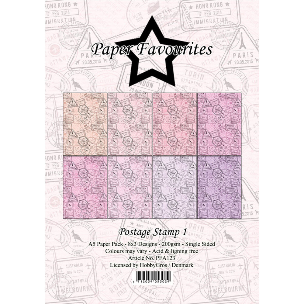 Paper Favourites Postage Stamp 1 A5 Paper Pack (PFA123) - Paperpads.nl