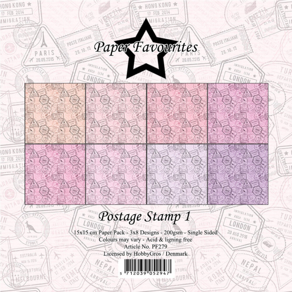Paper Favourites Postage Stamp 1 6x6 Inch Paper Pack (PF279) - Paperpads.nl