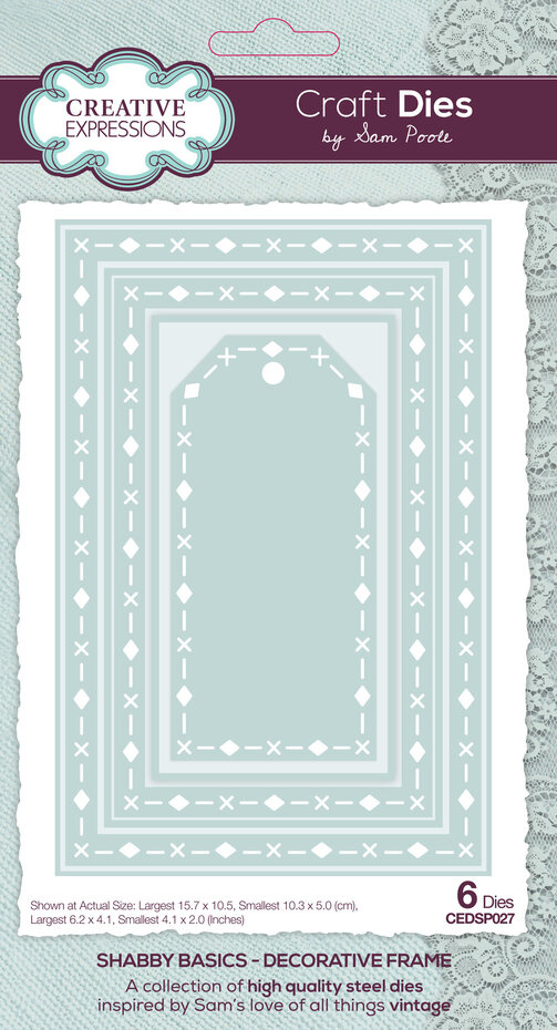 Creative Expressions Sam Poole Craft DieShabby Basics Decorative Frame ...