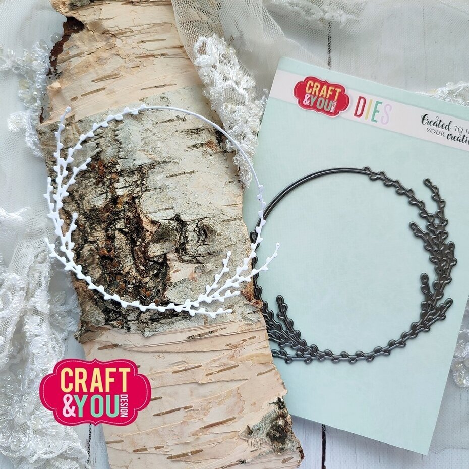 Craft & You Dies Catkins Wreath (CW271) - Paperpads.nl