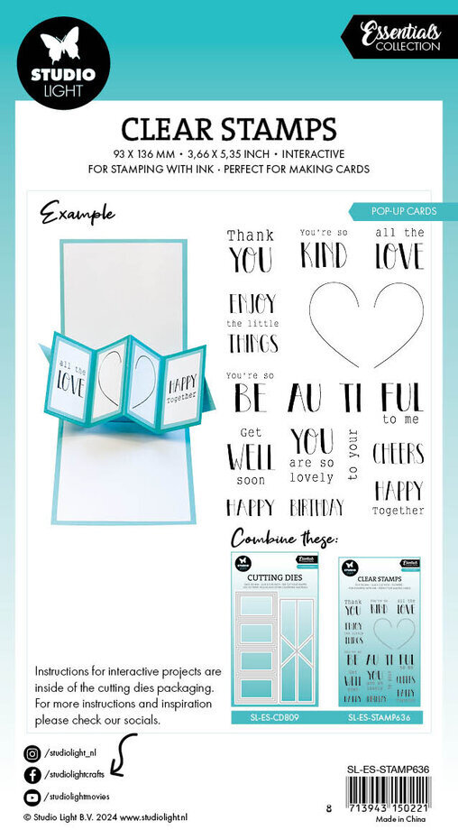 Studio Light Essentials Clear Stamps Pop-Up Cards (SL-ES-STAMP636 ...