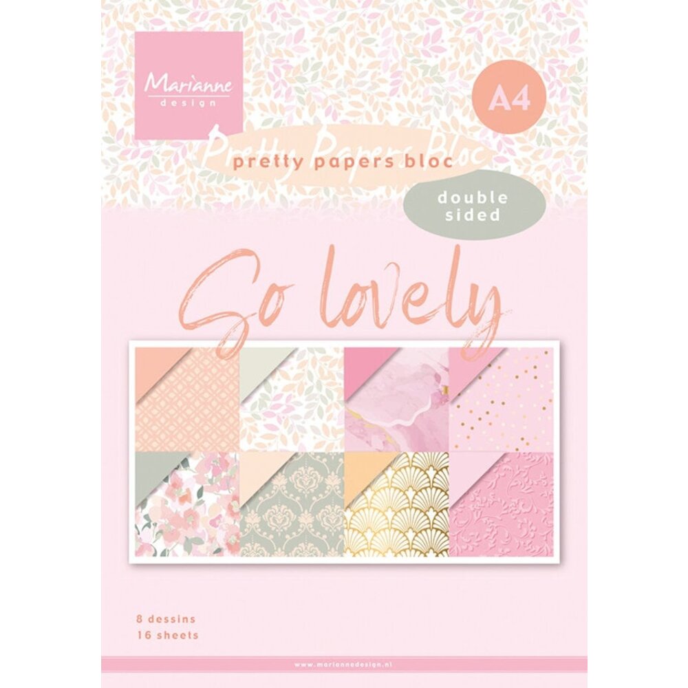 Marianne Design So Lovely A4 Pretty Papers Bloc (PK9187) - Paperpads.nl