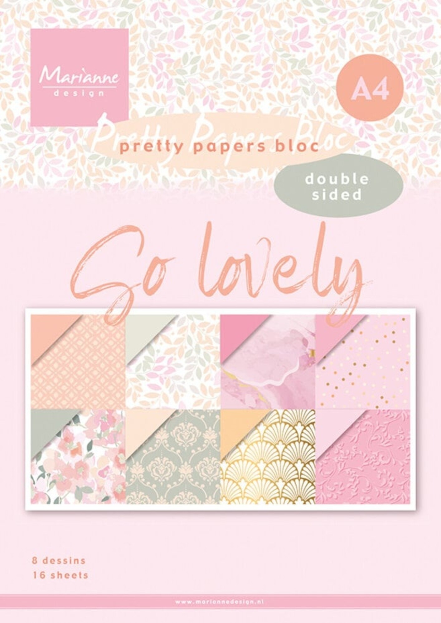 Marianne Design So Lovely A4 Pretty Papers Bloc (PK9187) - Paperpads.nl