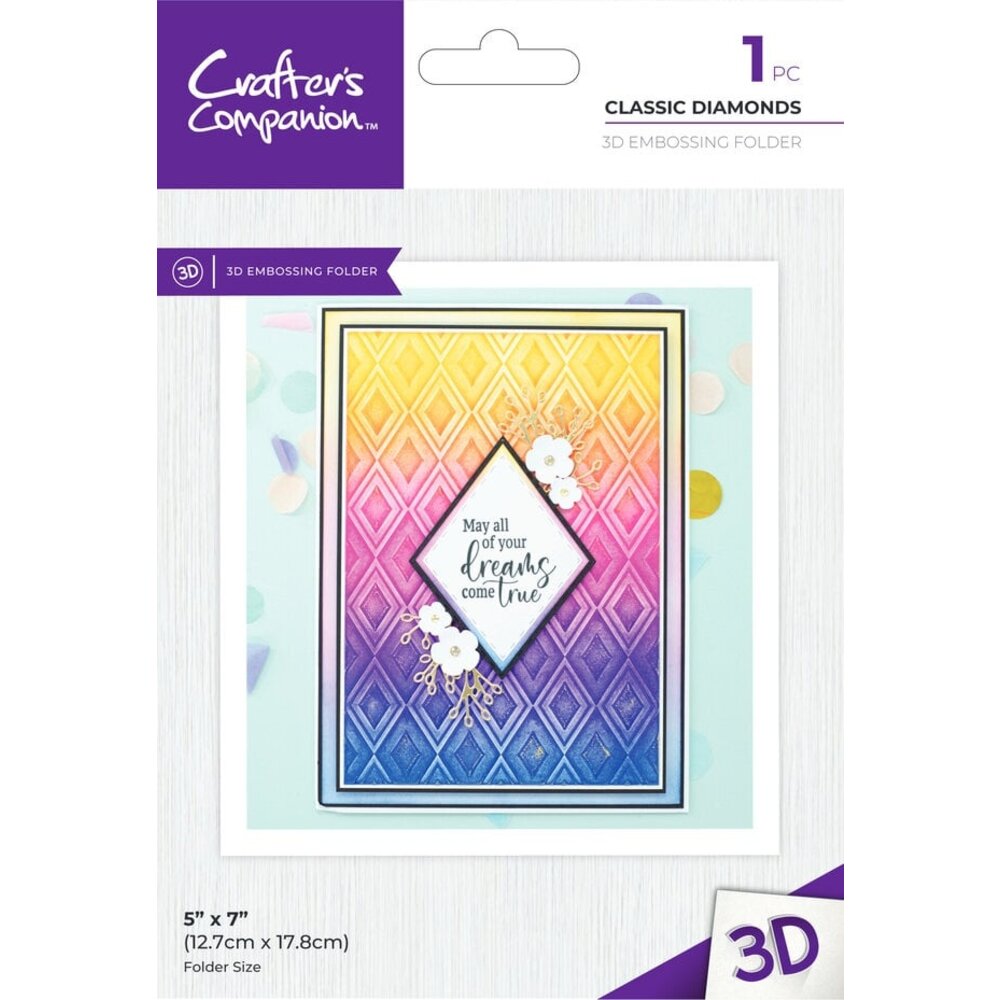 Crafter's Companion Classic Diamonds 3D Embossing Folder (CC-EF5-3D-CL ...