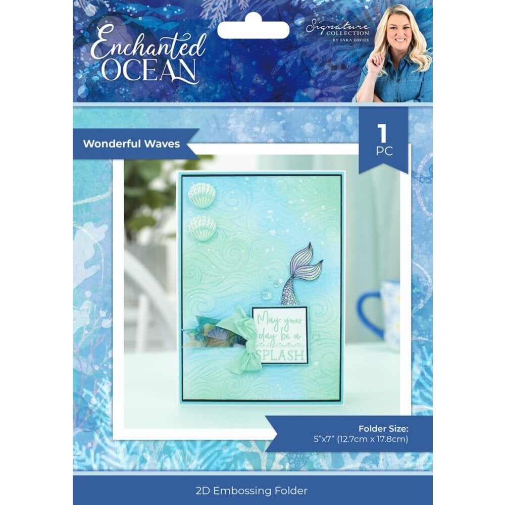 Crafter's Companion Enchanted Ocean 2D Embossing Folder Wonderful Wave ...