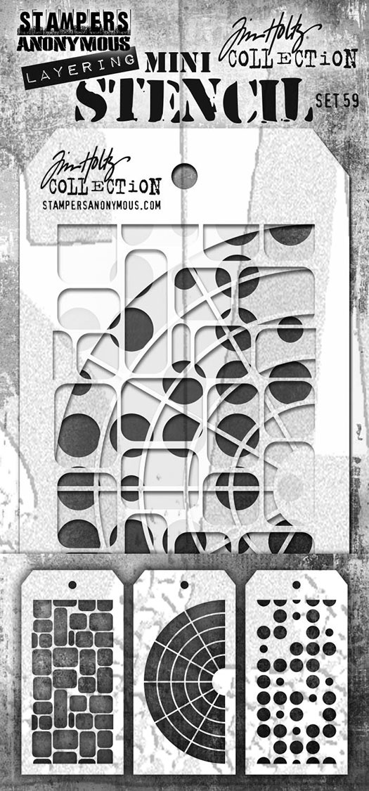 Stampers Anonymous Tim Holtz Mini Layering Stencil Set 59 (THMST059 ...