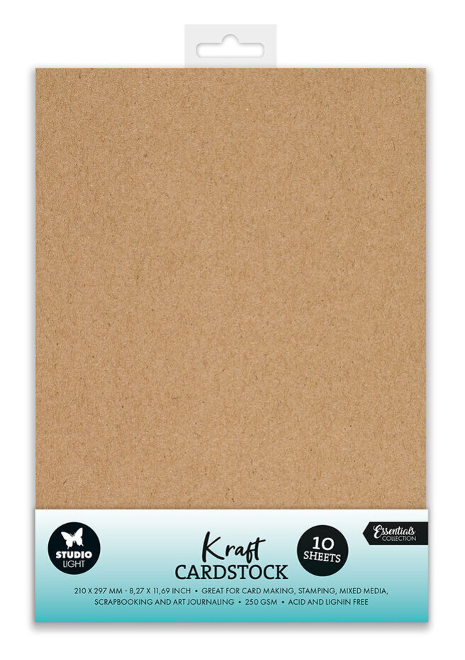 Studio Light Cardstock A4 Kraft (10pcs) (SL-CO-PS42) - Paperpads.nl