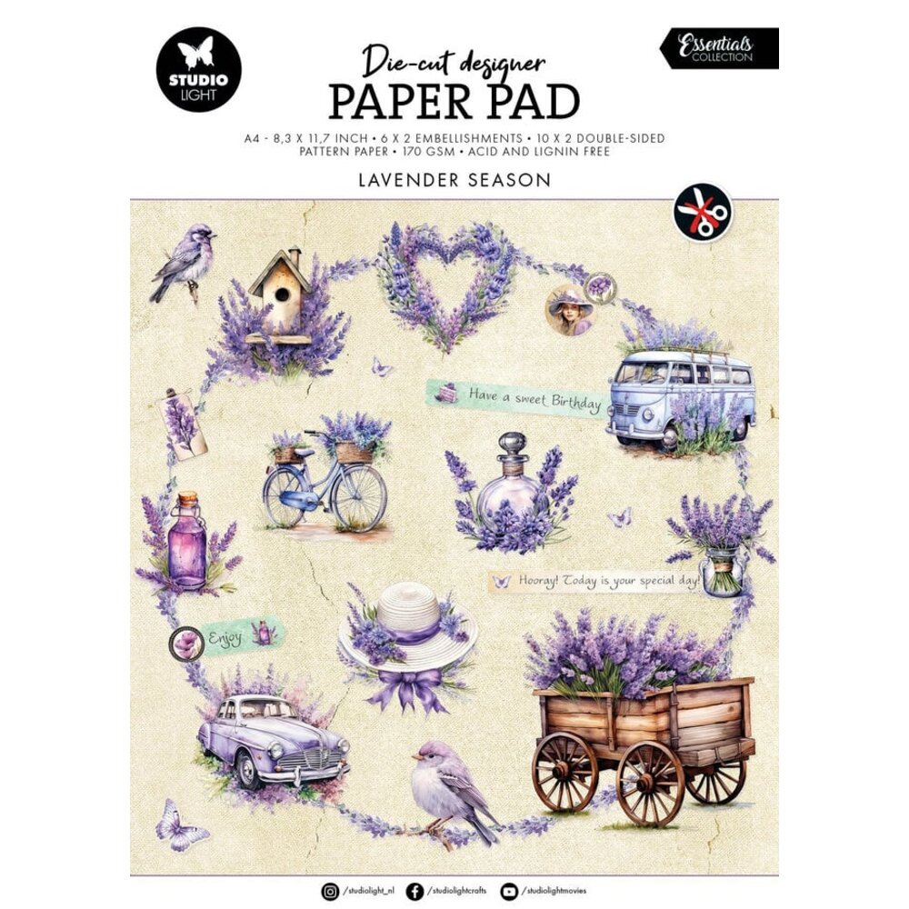 Studio Light Lavender Season A4 Die-Cut Paper Pad (SL-ES-DCPP167 ...