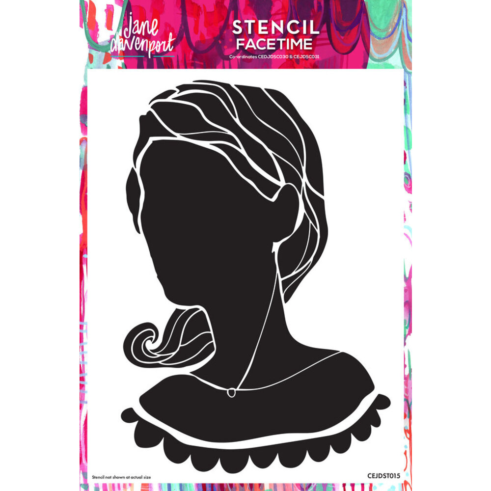Jane Davenport Masking Stencil A4 Facetime (CEJDST015) - Paperpads.nl
