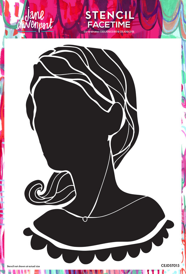 Jane Davenport Masking Stencil A4 Facetime (CEJDST015) - Paperpads.nl