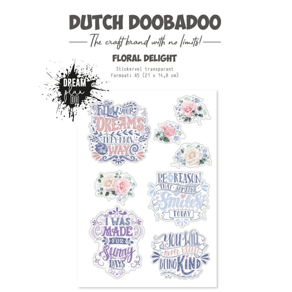 Dutch Doobadoo Dutch Sticker Art Floral Delight A5 Transparent (491.20 ...