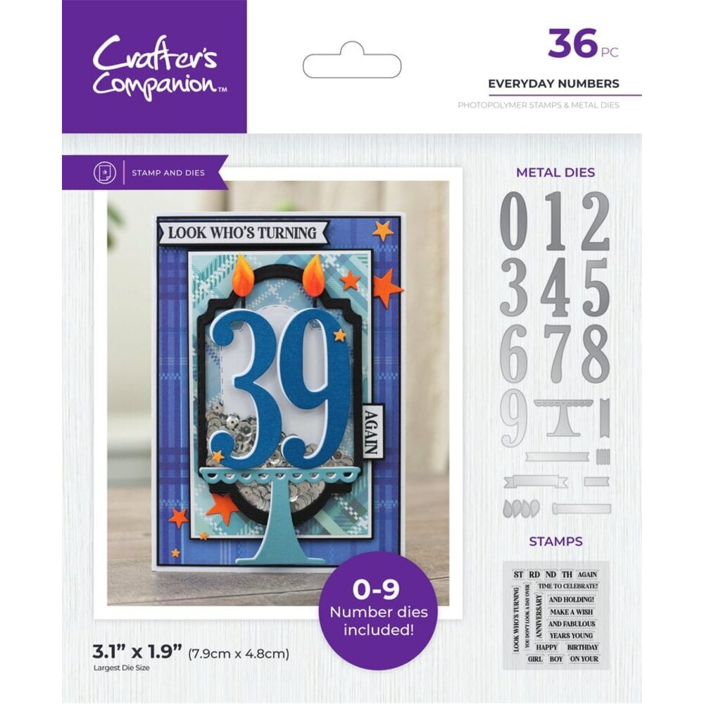 Crafter's Companion Everyday Numbers Stamp & Dies (CC-STD-EVNUMB ...