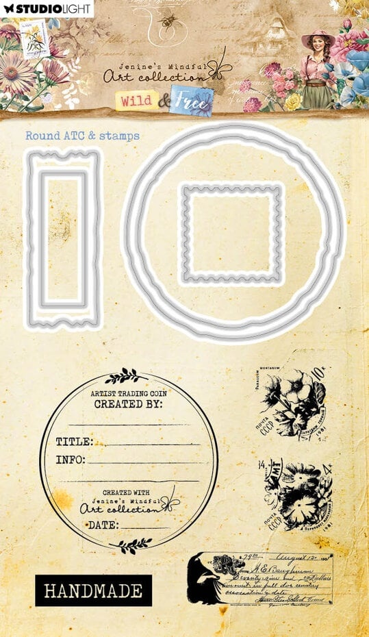 Studio Light Wild & Free Stamp & Die Round ATC & Stamps (JMA-WAF-SCD81 ...