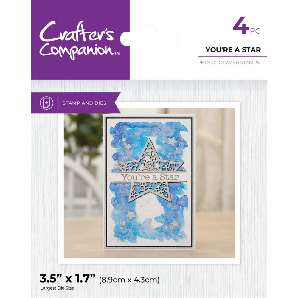 Crafter's Companion You're a Star Stamp & Dies (CC-STD-YAST) - Paperpads.nl