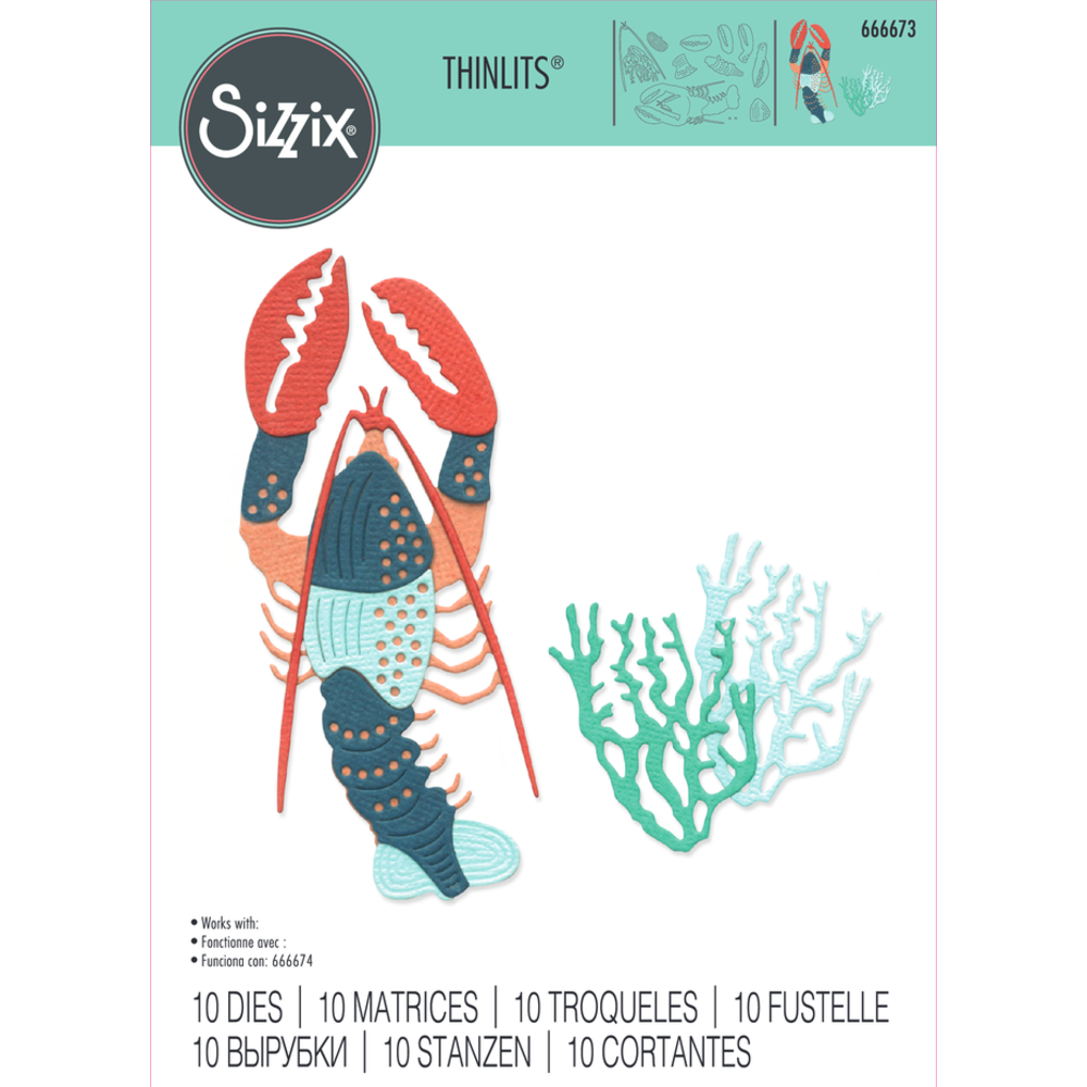 Sizzix Thinlits Die Set Ocean Critters (666673) - Paperpads.nl