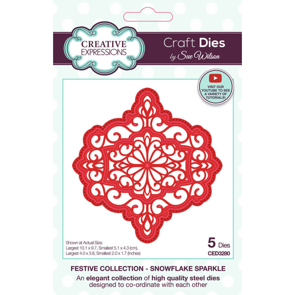 Creative Expressions Sue Wilson Craft Die Festive Snowflake Sparkle (C ...