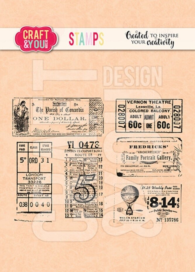 Craft & You Clear Stamp Ticket 1 (CS040) - Paperpads.nl