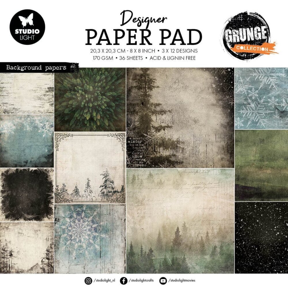 Studio Light Grunge 8x8 Inch Background Paper Pad (SL-GR-DPP187 ...