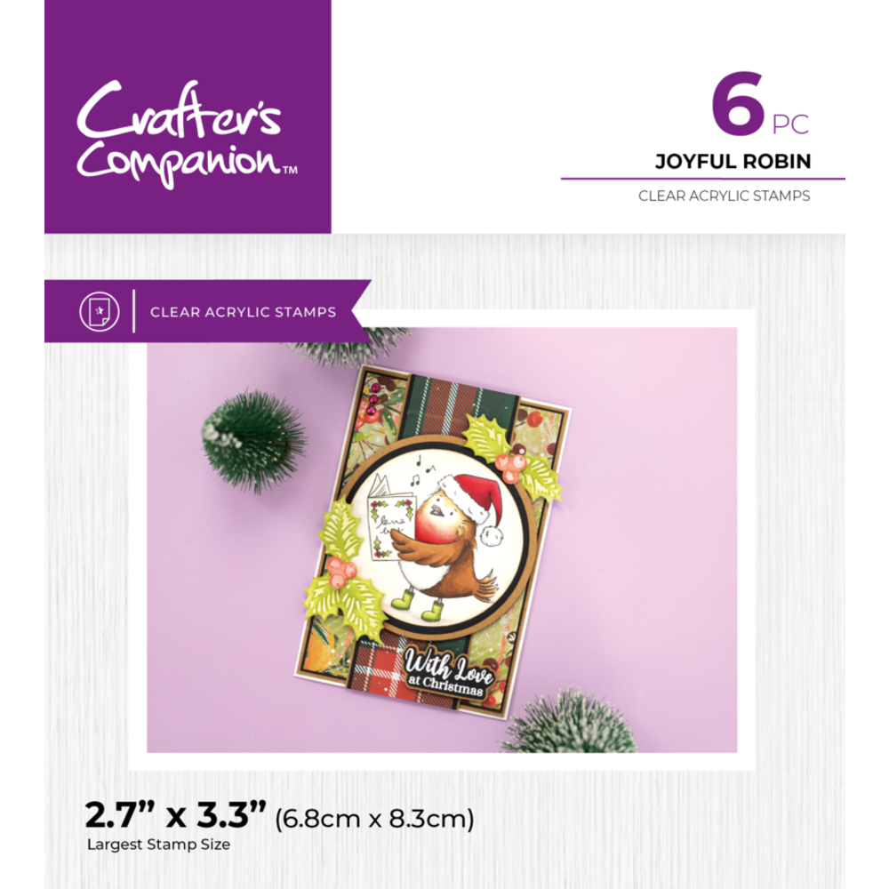 Crafter's Companion Joyful Robin Clear Stamps (CC-STP-JORO) - Paperpads.nl
