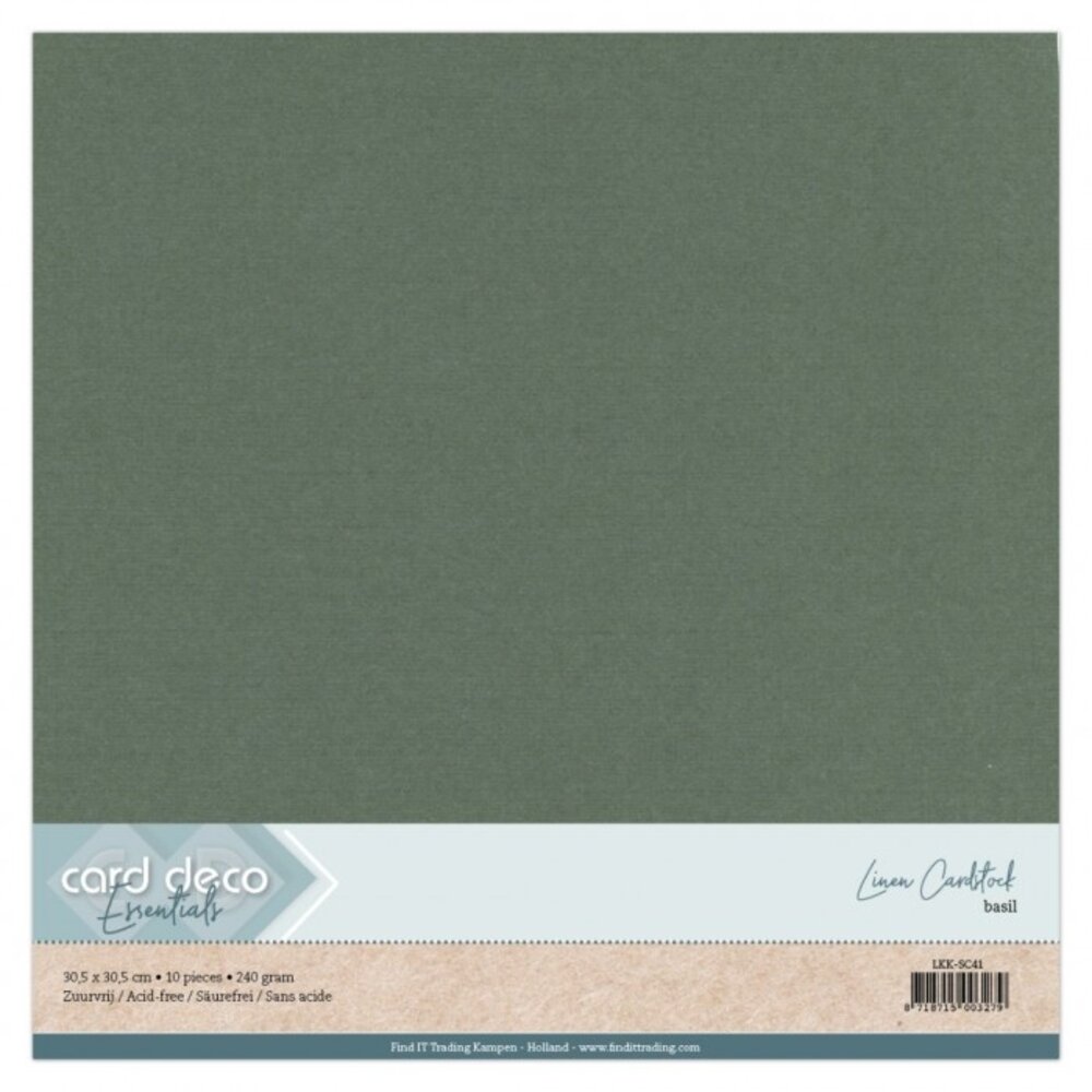 Card Deco Linen Cardstock Basilicum 10 Vel 30,5x30,5 cm (LKK-SC41 ...
