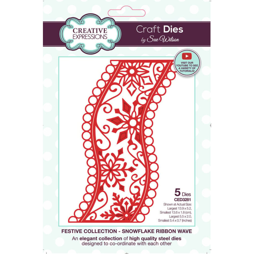 Creative Expressions Sue Wilson Craft Die Snowflake Ribbon Wave (CED32 ...